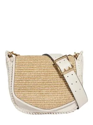 AIMEE All For Love Leather Crossbody Bag - Raffia