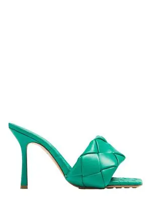 Bottega Veneta The Lido Intrecciato Leather Sandals - Turquoise