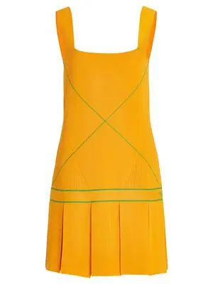 Bottega Veneta Pleated Knit Mini Dress - Orange