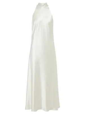 Galvan Galvan Bridal Cova Satin Midi Dress White