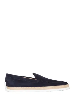 TOD'S Suede Espadrille Loafers - Blue