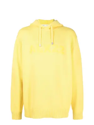 1017 Alyx 9sm Logo-print Knitted Hoodie - Yellow