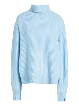 Rag & Bone Pierce Ribbed Cashmere Turtleneck Sweater - Light Blue