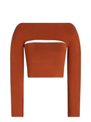 DION LEE Convertible Cropped Stretch-ponte Top - Brick