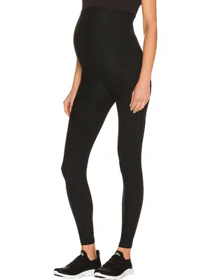 Beyond Yoga Spacedye Love The Bump Maternity Pocket Midi Legging In Black - Darkest Night