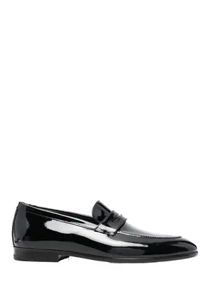 SCAROSSO Marzio Patent Leather Loafers - Black