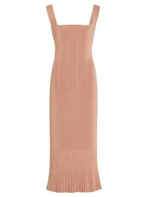 Galvan Atlanta Compact-knit Midi Dress S Pink