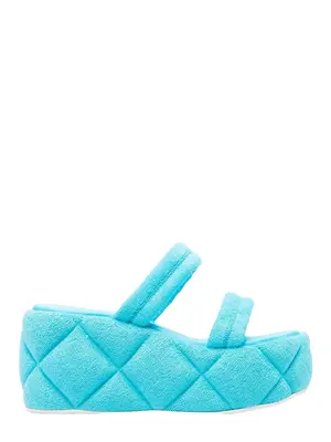 LE SILLA Quilted Platform Sandals - Blue