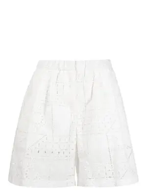 MSGM Perforated Cotton Shorts
