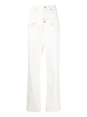 AC9 Double-waist Straight-leg Jeans - White