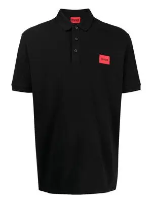 Hugo Dereso222 Logo-patch Polo Shirt - Black