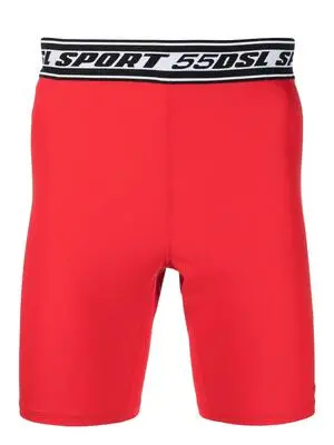 DIESEL® Logo Waistband Cycling Shorts - Red