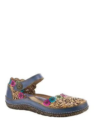 SPRING STEP SHOES L'Artiste By Spring Step Kysandra Fleur Mary Jane Flat Blue Multi
