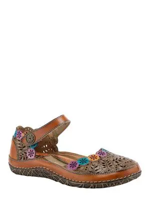 SPRING STEP SHOES L'Artiste By Spring Step Kysandra Fleur Mary Jane Flat Tan Multi