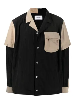 PORTS V Detachable-sleeve Shirt Jacket - Black