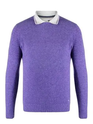 Jacob Cohen Polo-collar Cotton Sweatshirt - Purple