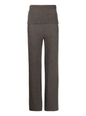 Off-White Languid Straight Leg Knitted Trousers - Grey