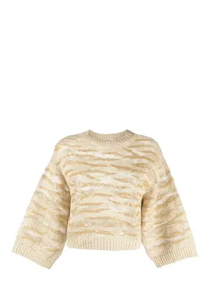 Brunello Cucinelli Sequin-embellished Jumper - Neutrals