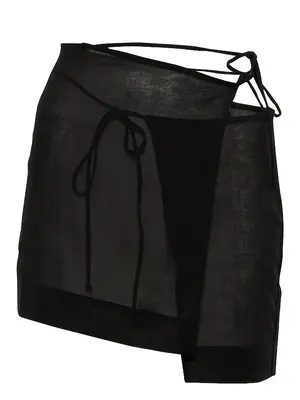 NENSI DOJAKA Asymmetric Wrap Miniskirt - Black