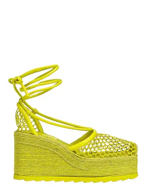 Bottega Veneta Stretch Lace Up Espadrilles - Kiwi