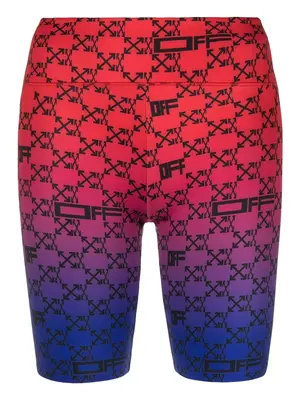 Off-White Monogram-print Cycling Shorts - Red