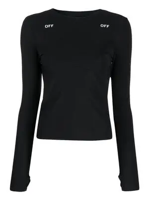 Off-White Logo-print Long-sleeve Top - Black