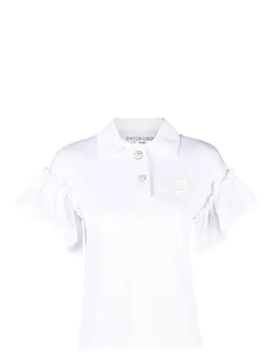 Viktor & Rolf Ruffle-sleeve Polo Shirt - White