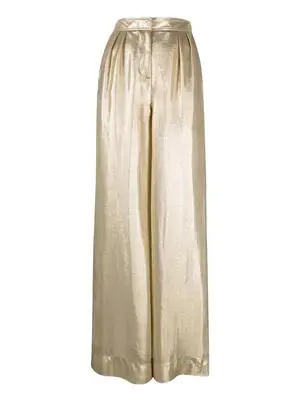 ALBERTA FERRETTI Alberta Ferretti Metallic Finish Wide-Leg Trousers