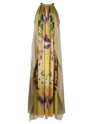 ALBERTA FERRETTI Alberta Ferretti Graphic-Print Silk Gown