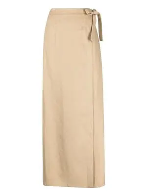 ALBERTA FERRETTI Alberta Ferretti Linen-Blend Wrap Maxi Skirt