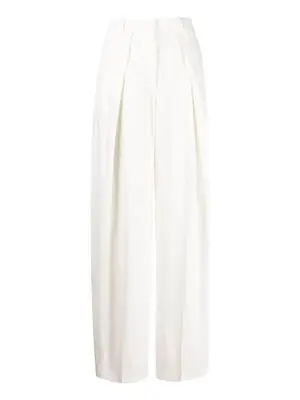 Alberta Ferretti High-waisted Wide-leg Trousers - White