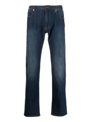 Emporio Armani Straight Leg Denim Jeans - Blue