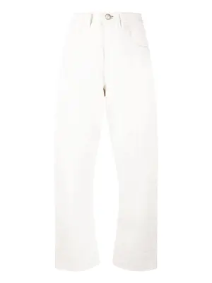 JIL SANDER High-waisted Tapered Jeans - White