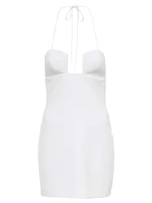 MONOT Mônot Halterneck Crêpe Mini Dress - White