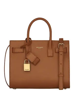 Saint Laurent Saint Laurent Nano Sac De Jour Leather Satchel Brick