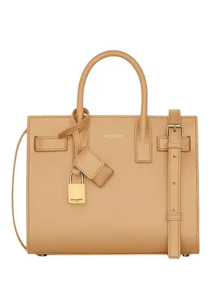Saint Laurent Saint Laurent Nano Sac De Jour Leather Satchel Brown