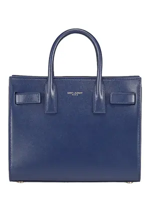 Saint Laurent Saint Laurent Nano Sac De Jour Leather Satchel Medium Blue