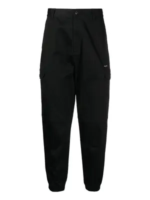 PORTS V Cropped Cargo Trousers - Black