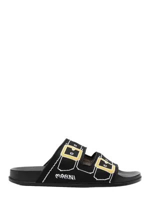 Marni Tromp L'oeil Print Sandals - Black