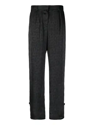 Sacai High-waisted Patterned Trousers - Black