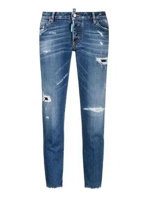 Dsquared2 Distressed Cropped Jeans - Blue