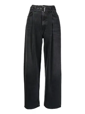 AGOLDE High-waisted Wide-leg Jeans - Black