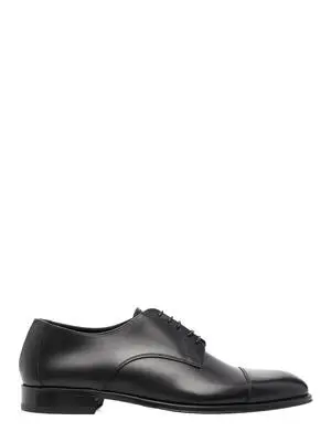 Canali Leather Derby Shoes - Black