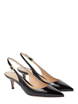 GIANVITO ROSSI Leather Slingback Pumps - Black