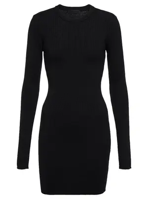 Wardrobe.NYC Wardrobe.NYC Rib-Knit Wool Minidress Black