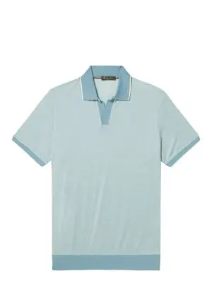 LORO PIANA Loro Piana - Cotton Polo Shirt - Men - Blue - XXXL