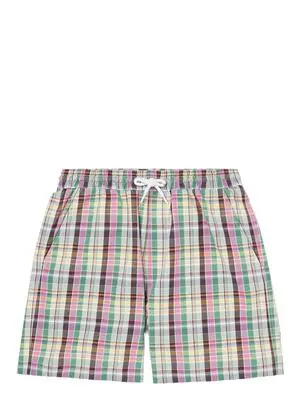 BARACUTA Baracuta - Noah Straight-Leg Checked Cotton-Twill Drawstring Shorts