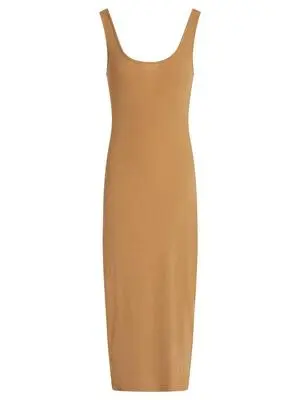 SAMSØE Φ SAMSØE Samsøe Samsøe Suella Ribbed Organic Cotton-blend Midi Dress - Camel