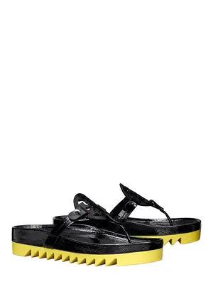 Tory Burch Tory Burch Miller Cloud Lug Sandal Perfect Black / Citrus
