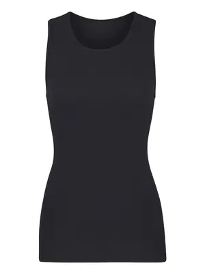 SKIMS SKIMS Cotton Rib Long Tank Black